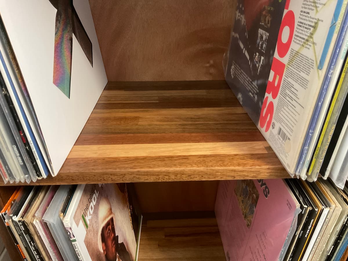 Record player stand with vinyl record storage Sydney Australia